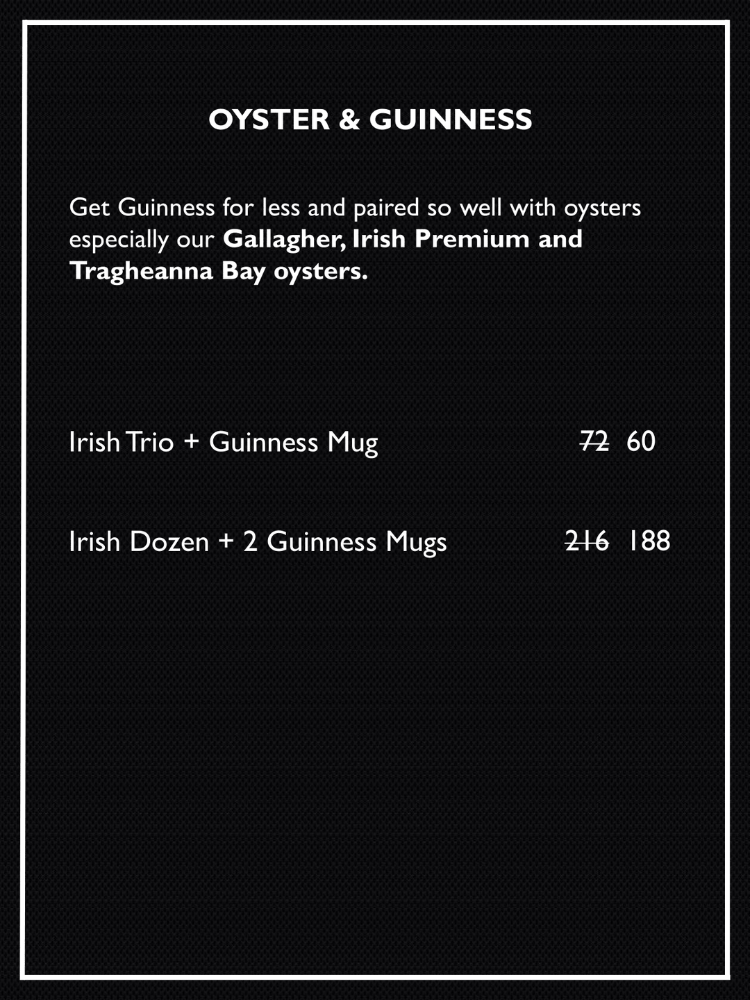 Oysters, Wine, and Guinness Pairing – SOUTHERN ROCK SEAFOOD