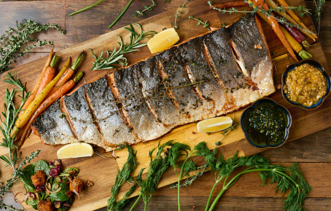 Festive Half Fillet Fish ( Atlantic Salmon / Petuna Ocean Trout/ Barra ...